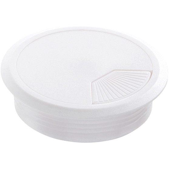 PJ kabelgennemføring i hvid ABS-plast, Ø 80 mm - Daarbak Design A/S